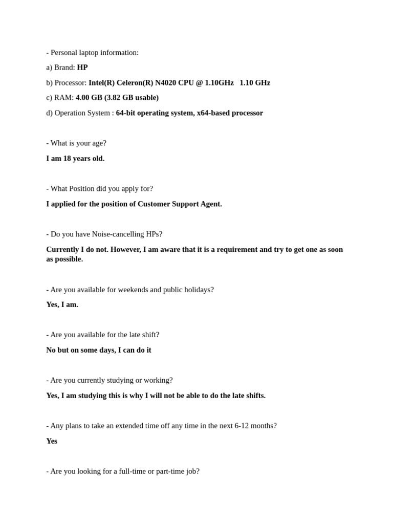 Pre Screening Questions | PDF | Business Pre Screening Questions | PDF | Business