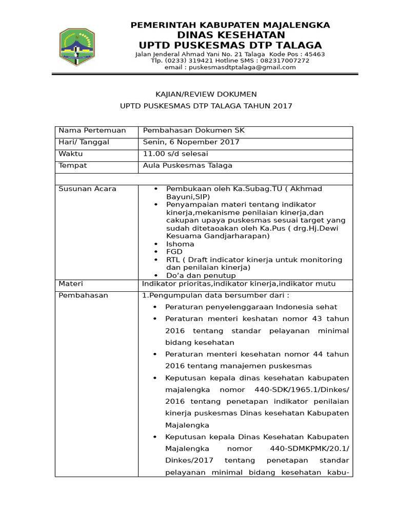 Format Notulen Kajian Review | PDF