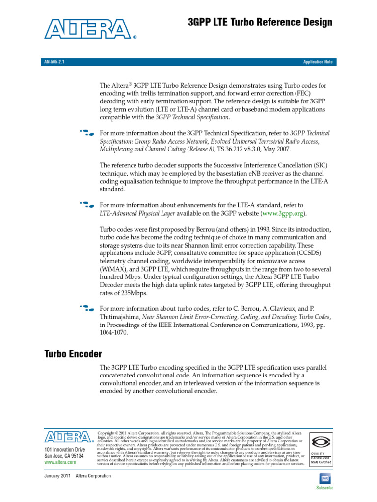3GPP LTE Turbo Reference Design An505 | PDF | Lte Advanced | Interface ...