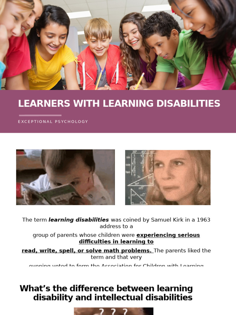7 - Learners With Learning Disabilities | PDF | Learning Disability ...