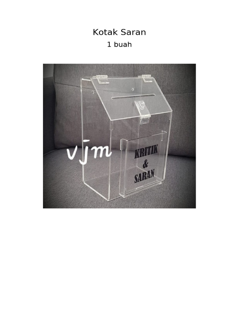 Kotak Saran Dan Bak Pasir | PDF