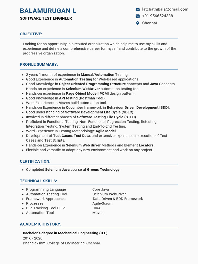 Bala_Murugan | PDF | Selenium (Software) | Software Development Process