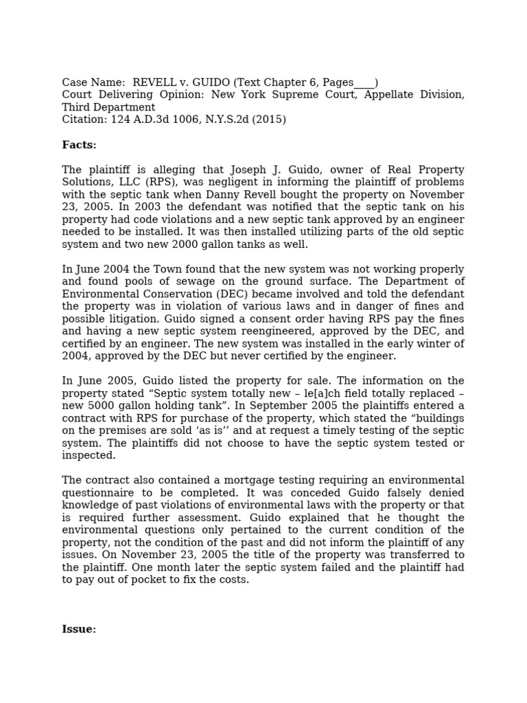 Case Brief Template | PDF | Misrepresentation | Summary Judgment