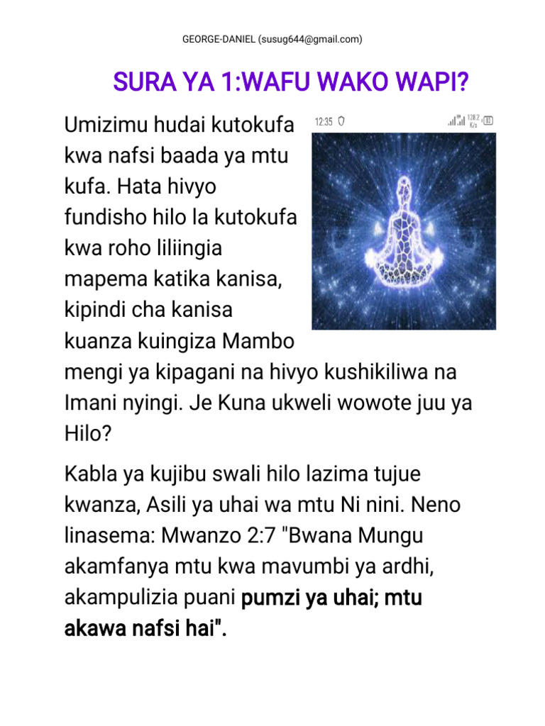 Wafu Wako Wapi-Umizimu | PDF