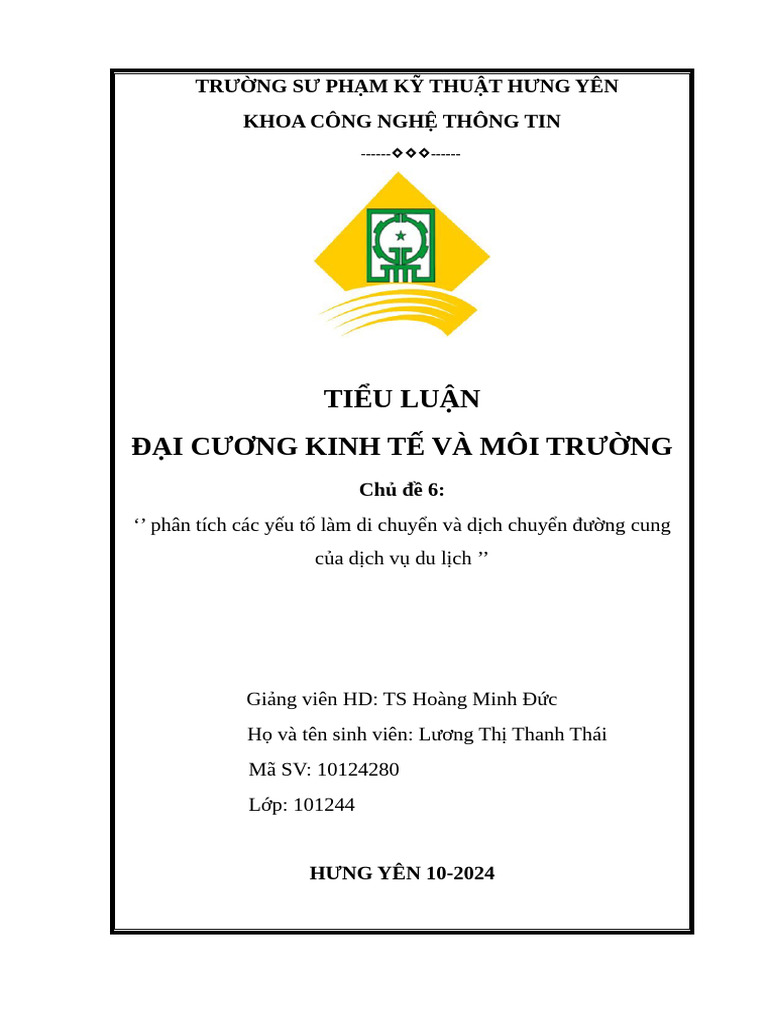 BÀI TIỂU LUẬN CHỦ ĐỀ 6 | PDF