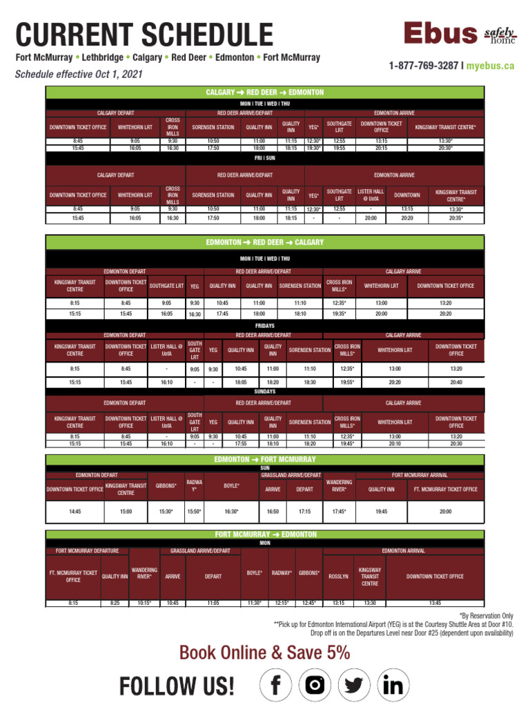 Ebus ABBC Schedules | PDF | Edmonton