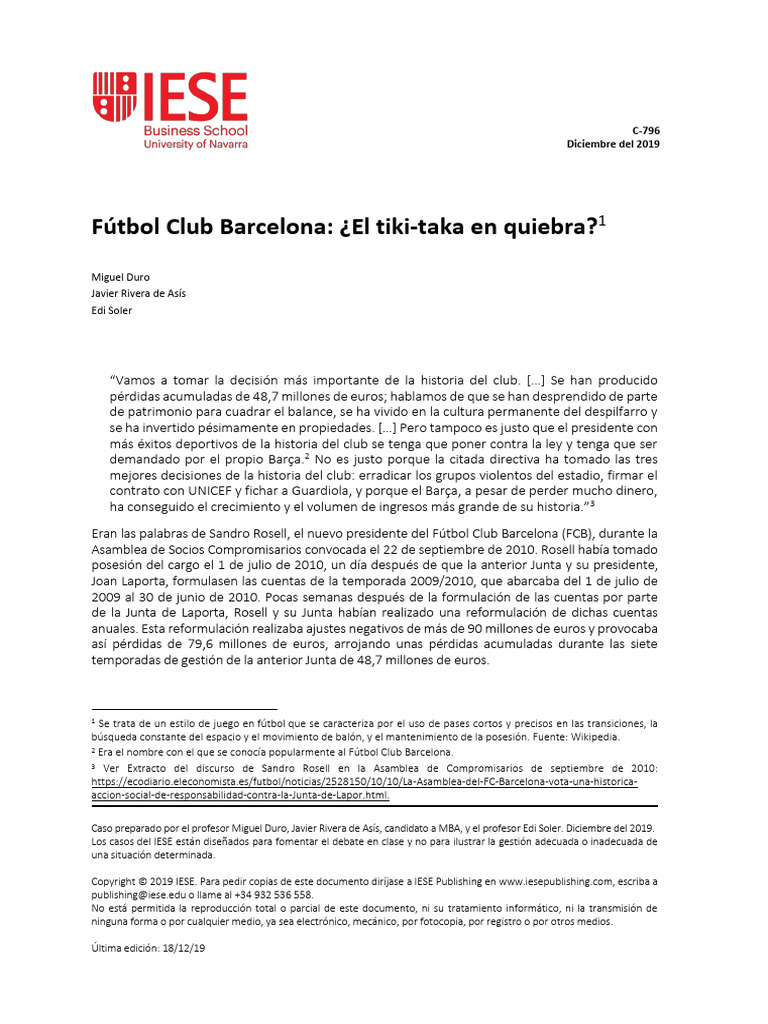 Fútbol Club Barcelona: ¿El Tiki-Taka en Quiebra?: Miguel Duro Javier ...