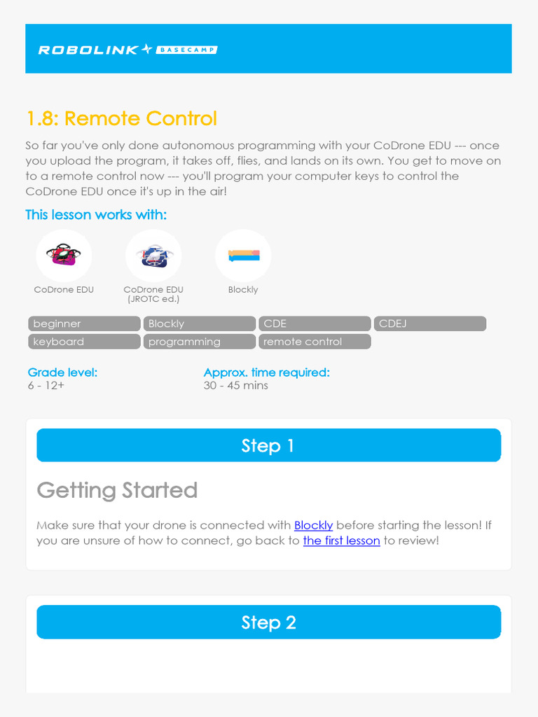 1 8 Remote Control Junior Cde Blockly | PDF | Computer Keyboard ...