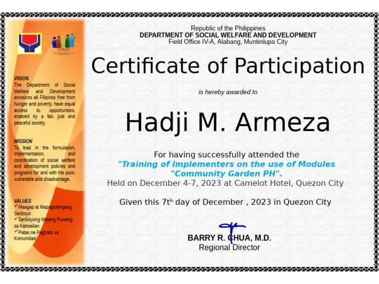 STP Certificate - JFMS | PDF