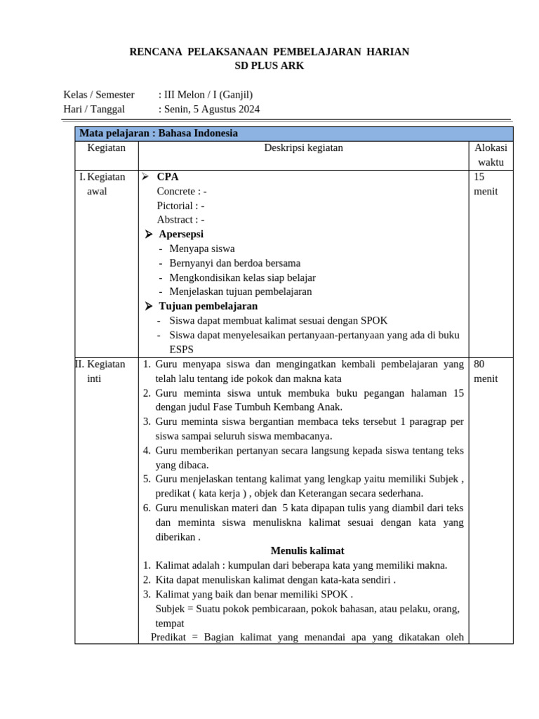 RPPH 3 Melon 12-14 Agustus 2024 | PDF