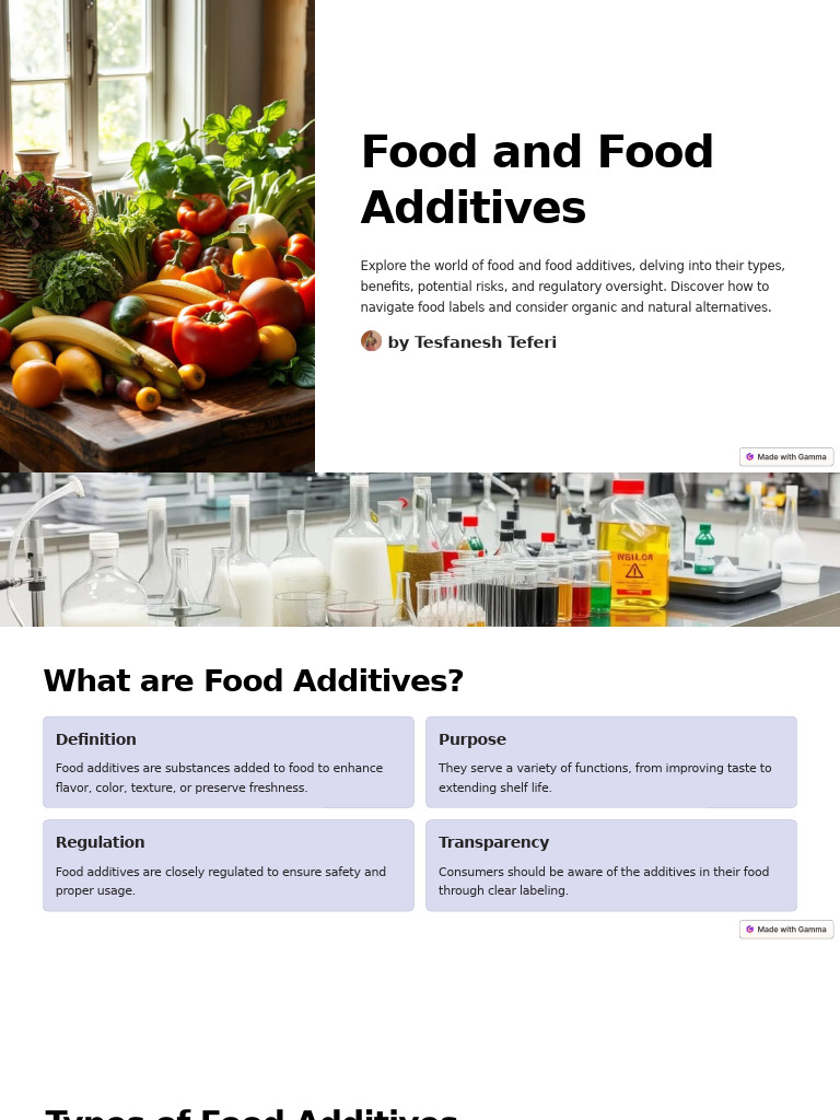 Understanding Food Additives: Types & Risks | PDF | Foods | Organic Foods