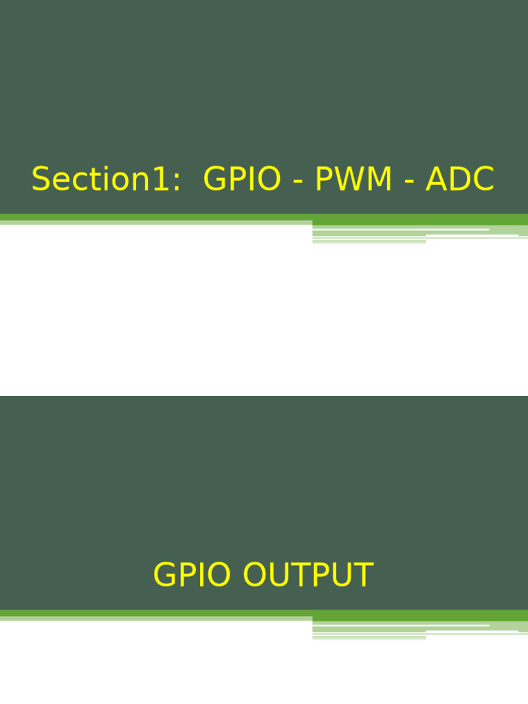 (Mcu) Section 1 - Gpio - PWM - Adc | PDF | Mosfet | Electronic Engineering