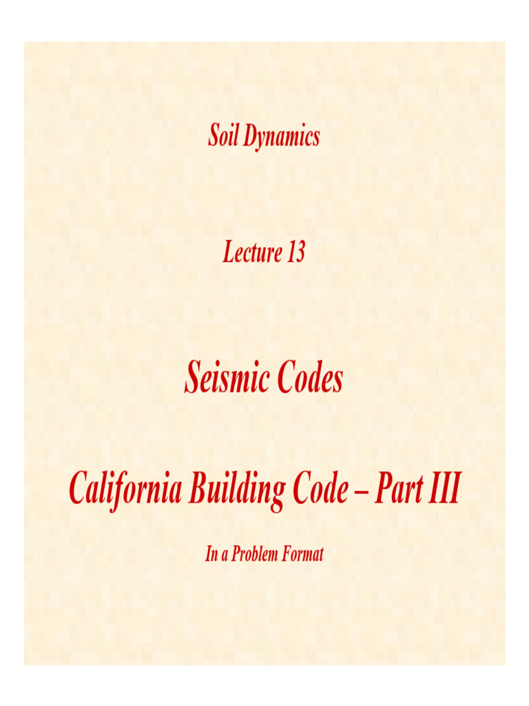 Seismic Design Codes and Calculations | PDF | Force | Mechanics