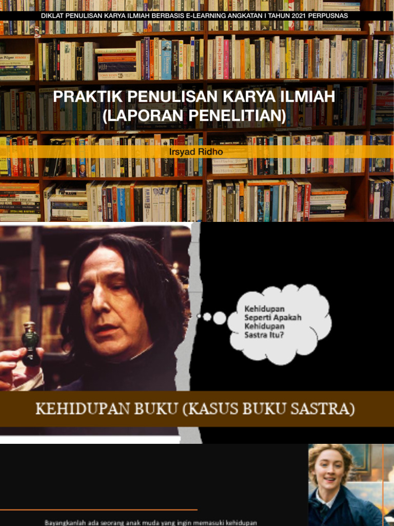1-Irsyad-Penulisan Karya Ilmiah-Laporan Penelitian-Diklat Perpusnas | PDF