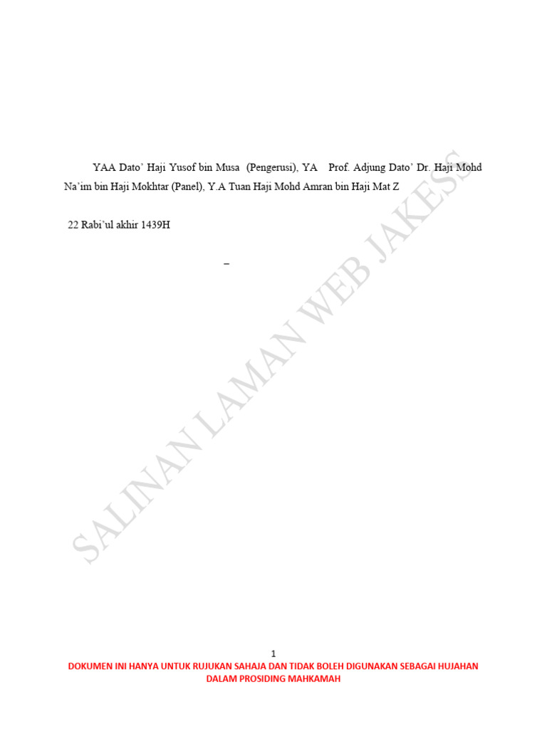 (Mahkamah Rayuan Syariah Shah Alam Di Negeri Selangor. Kes Rayuan No. 10000-023-0042 | PDF