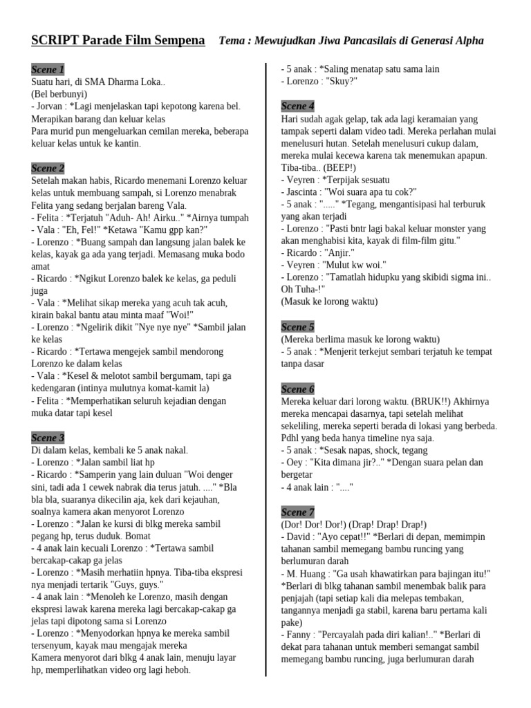 SCRIPT Parade Film Sempena | PDF