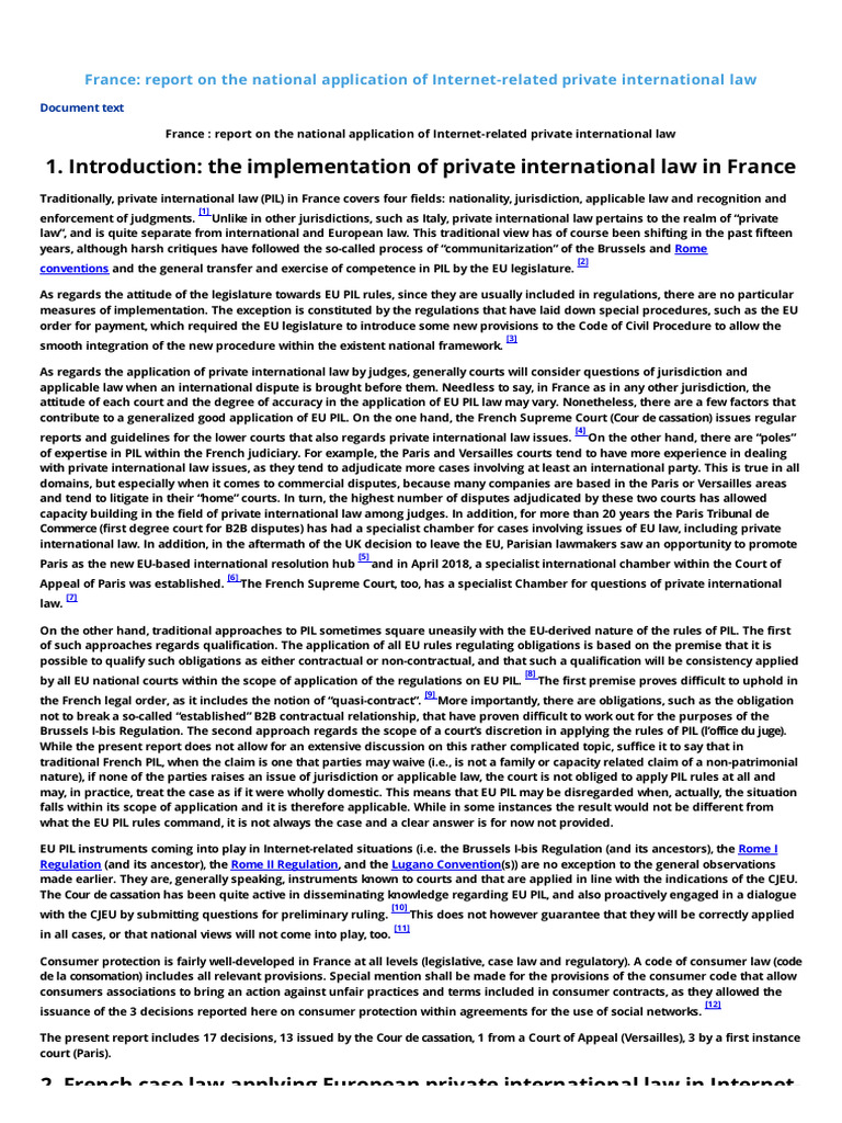 France | PDF | Jurisdiction | International Law
