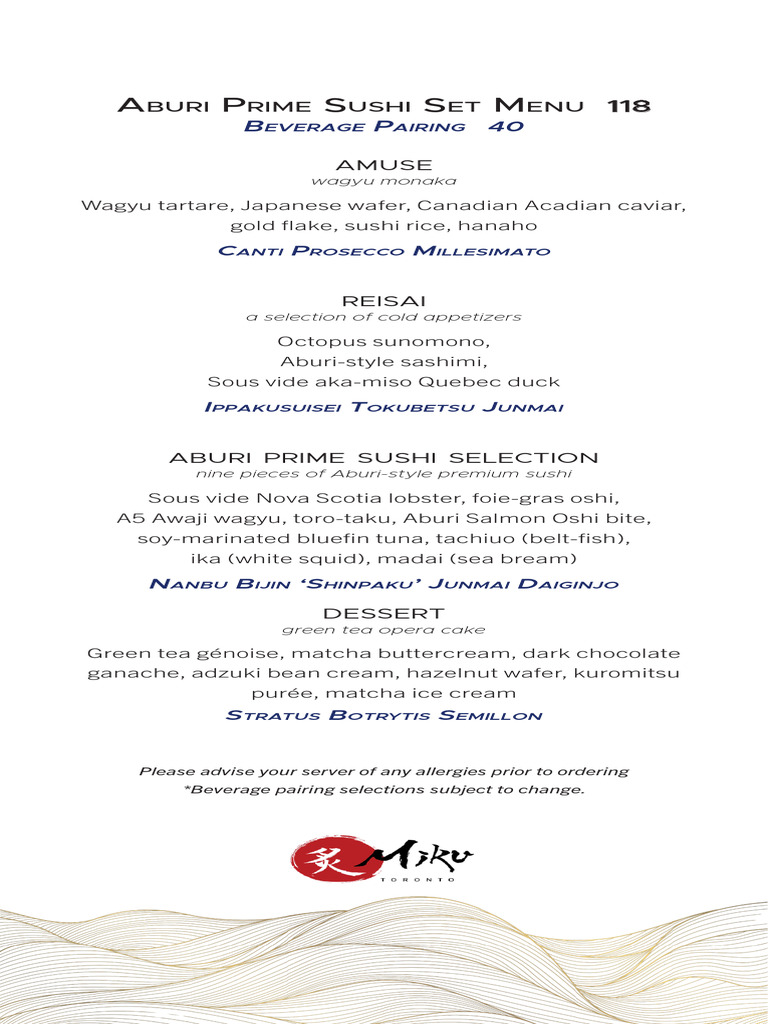 Aburi Prime Set Menu 2024 | PDF