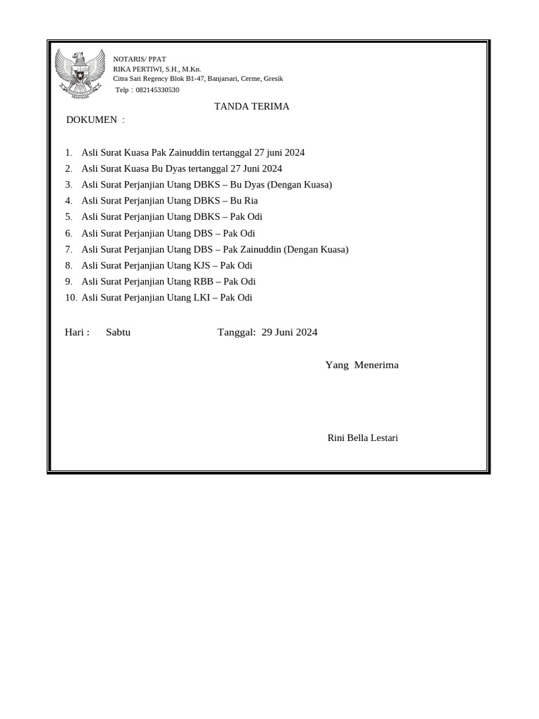 Tanda Terima | PDF