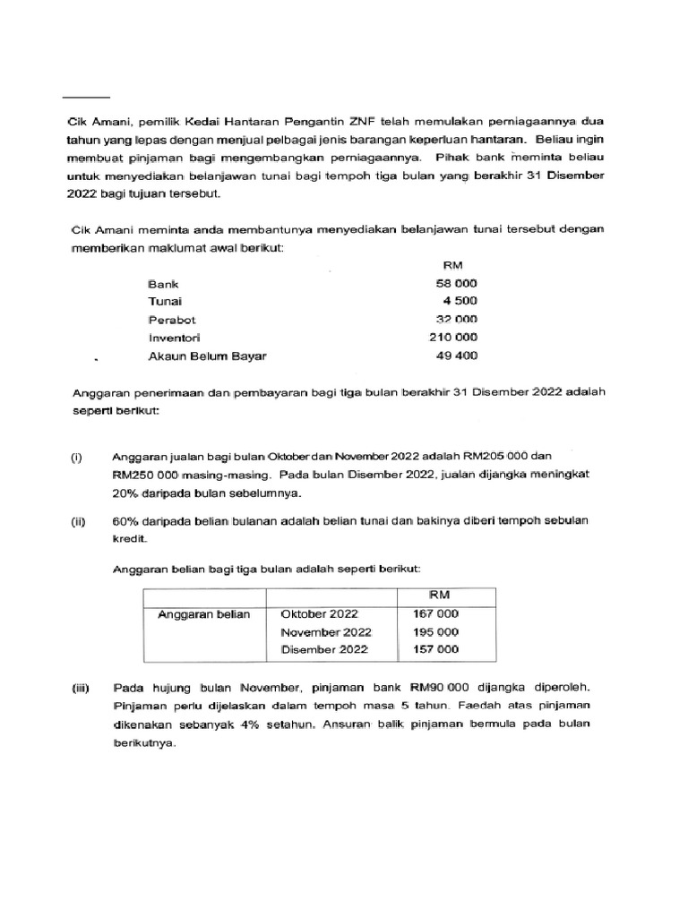 Belanjawan Tunai | PDF