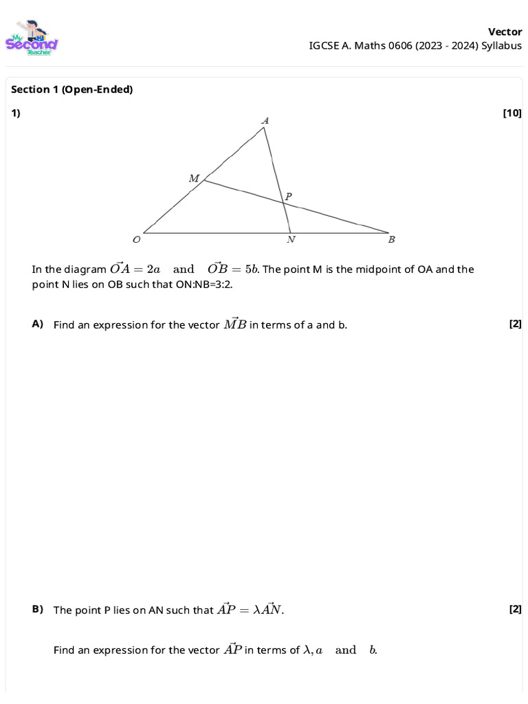 Vector Question Paper | PDF | Euclidean Vector | Euclidean Geometry