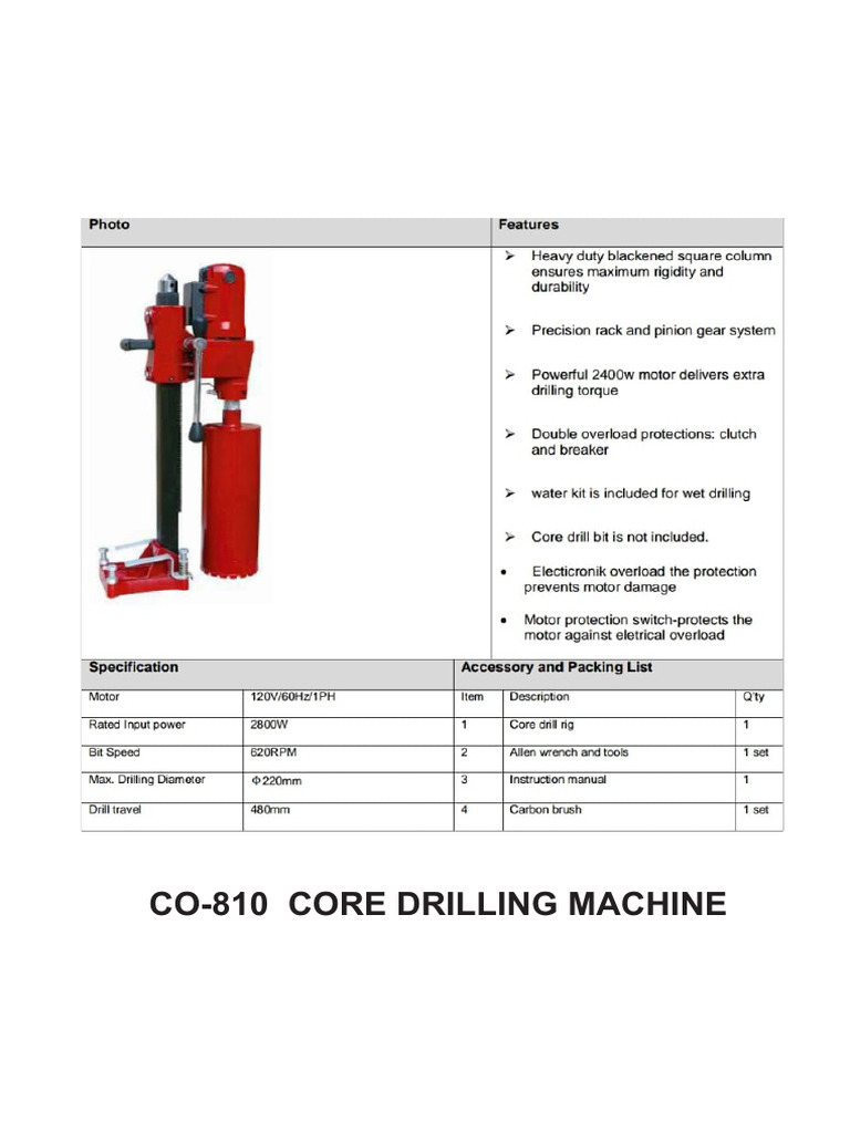 Core Drill SEGA | PDF | Technology & Engineering