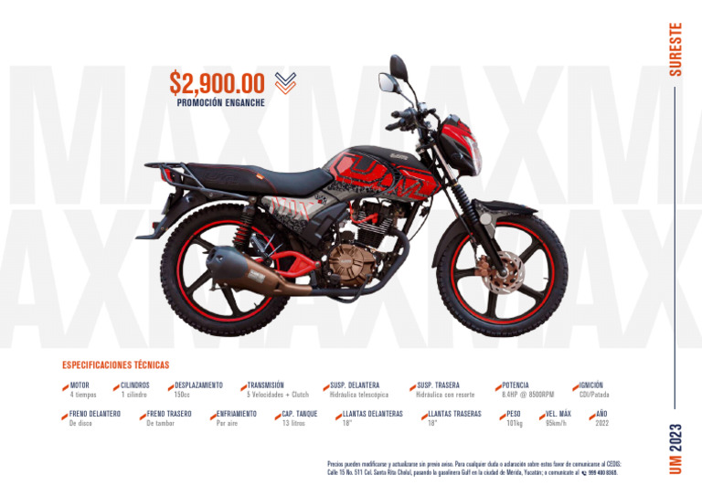 Ficha Tecnica Max 150 RS 2022 | PDF