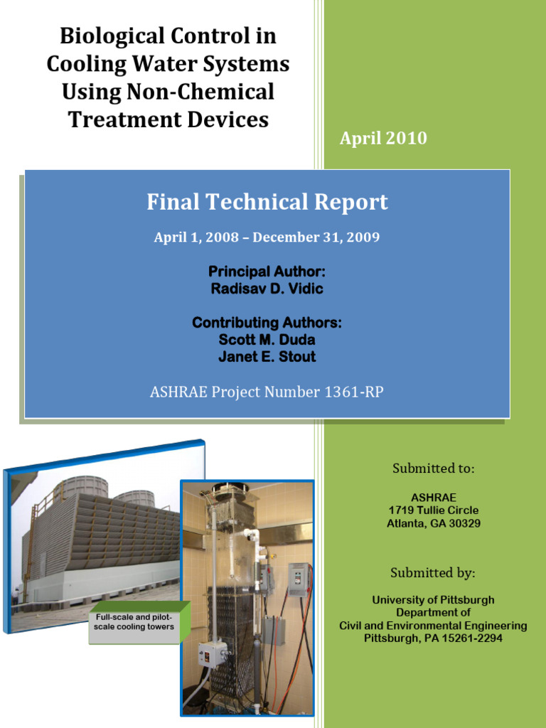 Bilogical Control in Cooling Tower | PDF | Chemical Polarity | Disinfectant