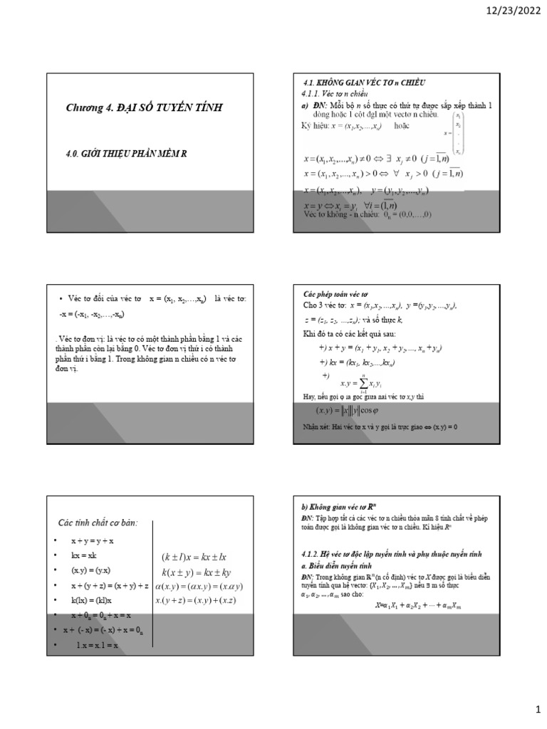 Chuong 4-Dai So Tuyen Tinh | PDF