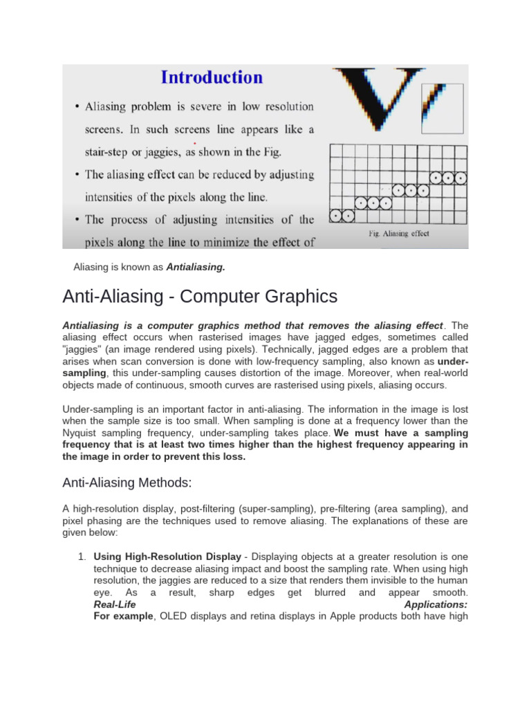 Aliasing Antialiasing | PDF | Sampling (Signal Processing) | Computer ...