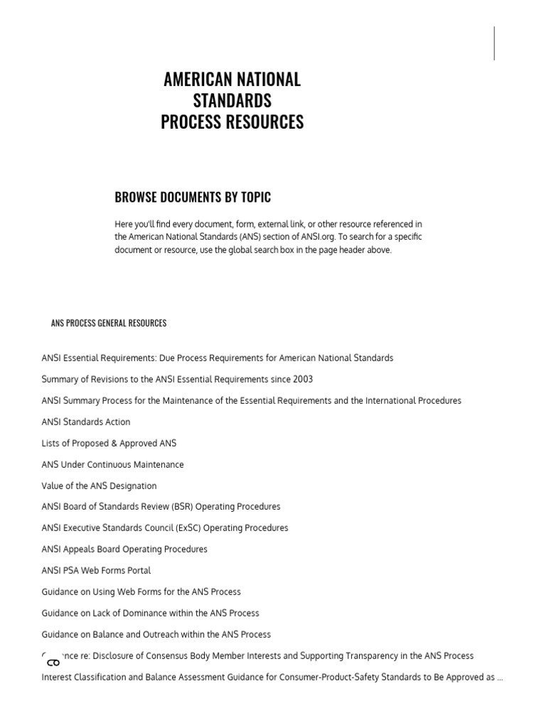 American National Standards Resources | PDF