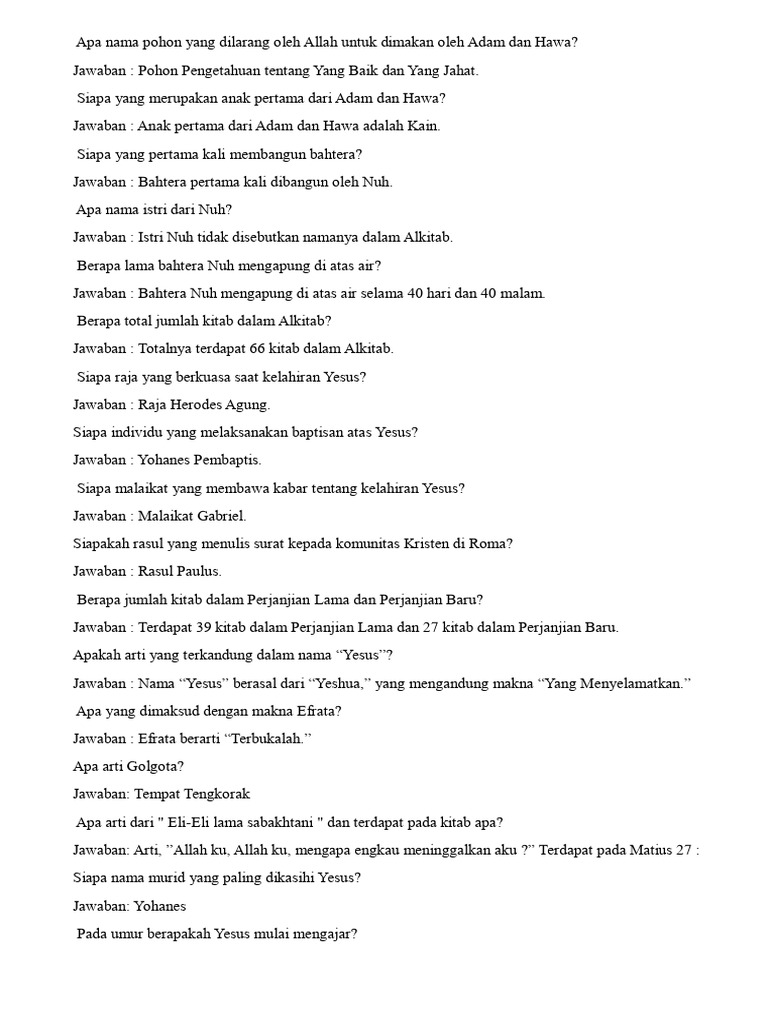 Contoh Soal ALKITAB | PDF
