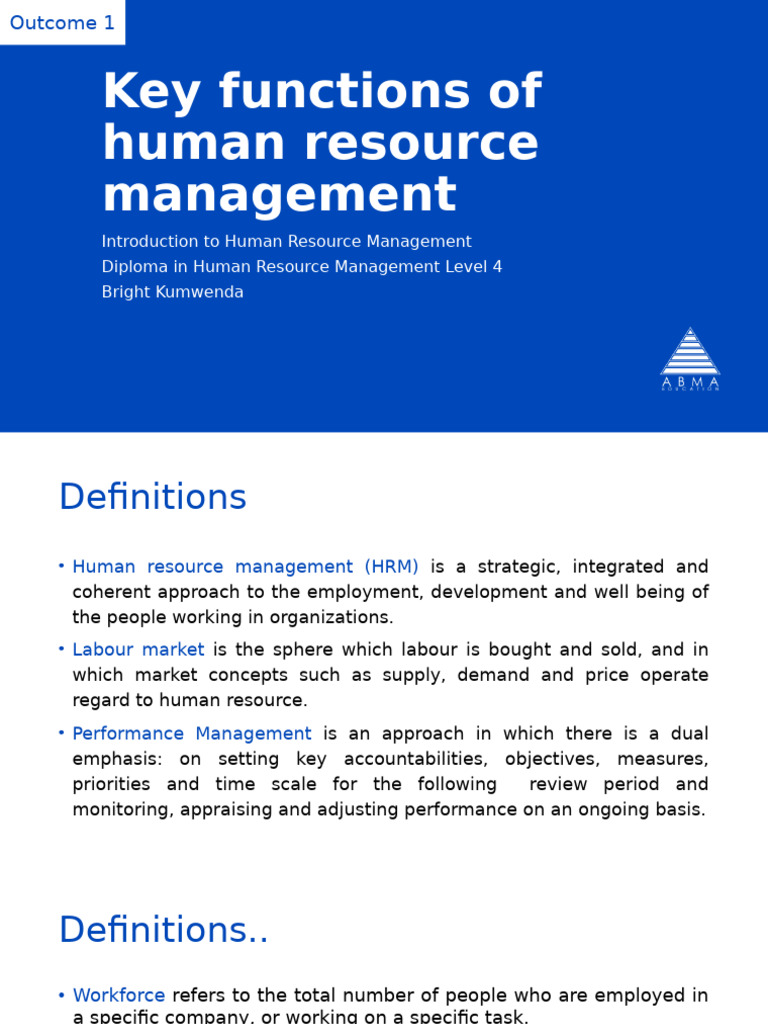 1.intro To HRM Functions of Human Resource Management | PDF | Human ...