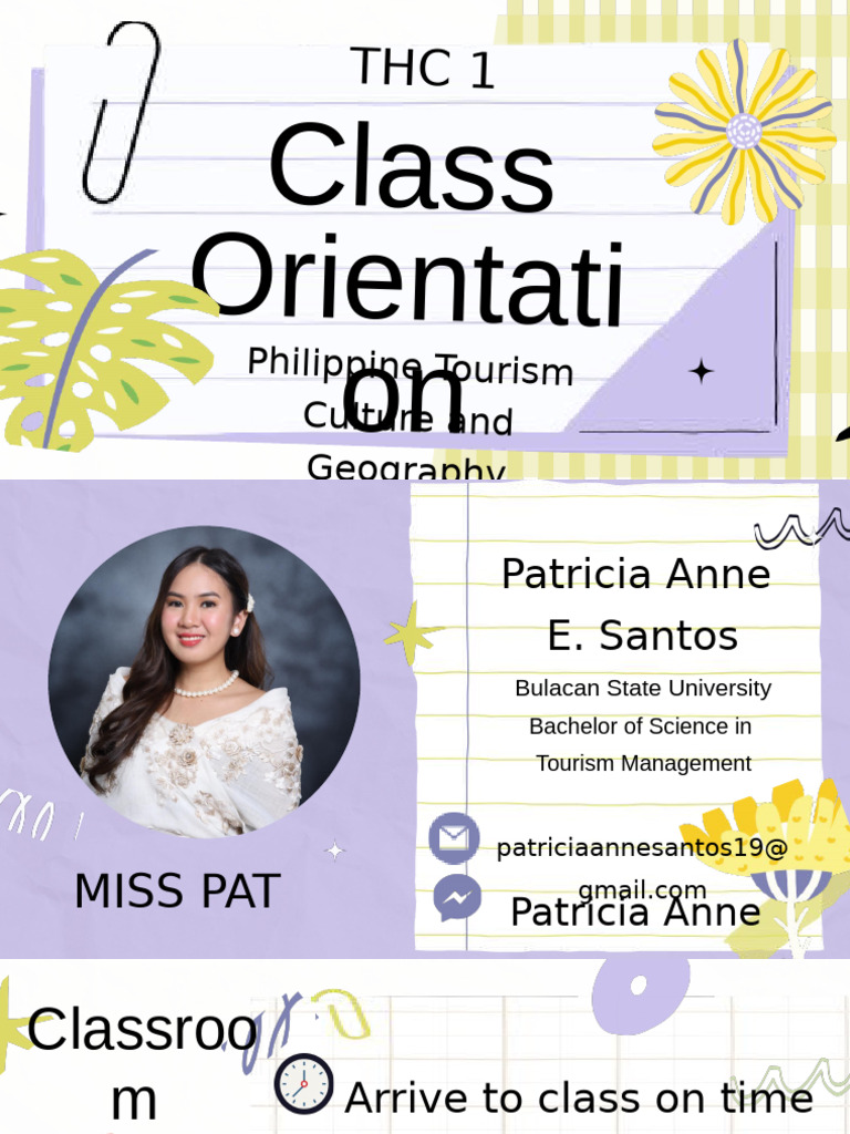 THC 1 - Class Orientation | PDF | Tourism