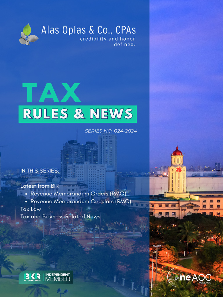 Tax Rules and News Series No. 024 2024 | PDF | Taxes | Internal Revenue ...