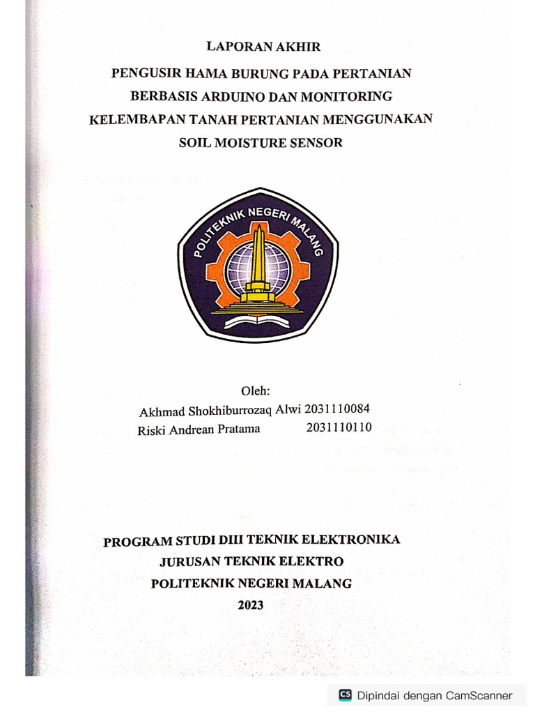Pengusir Hama Burung Pada Pertanian Berbasis Arduino | PDF Pengusir Hama Burung Pada Pertanian Berbasis Arduino | PDF