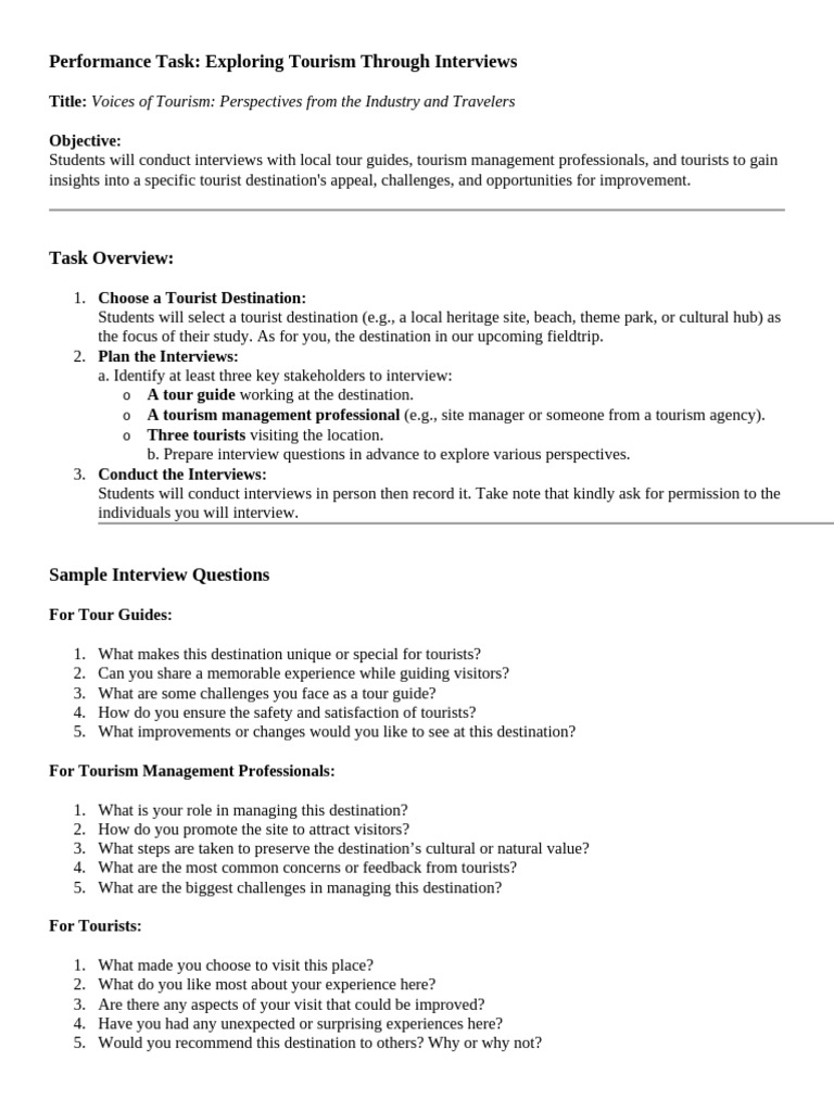 Q2-Tourism-Final PeTa-Interview | PDF | Tourism