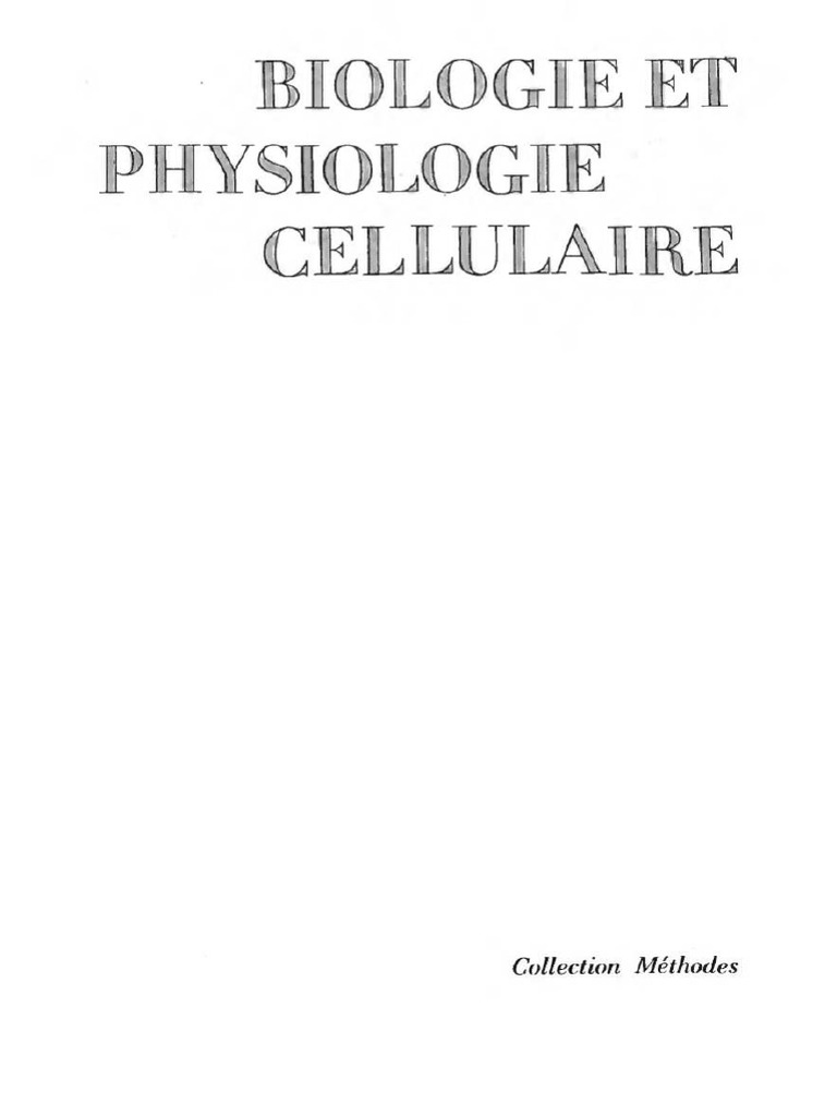 Biologie Et Physiologie Cellulaire | PDF