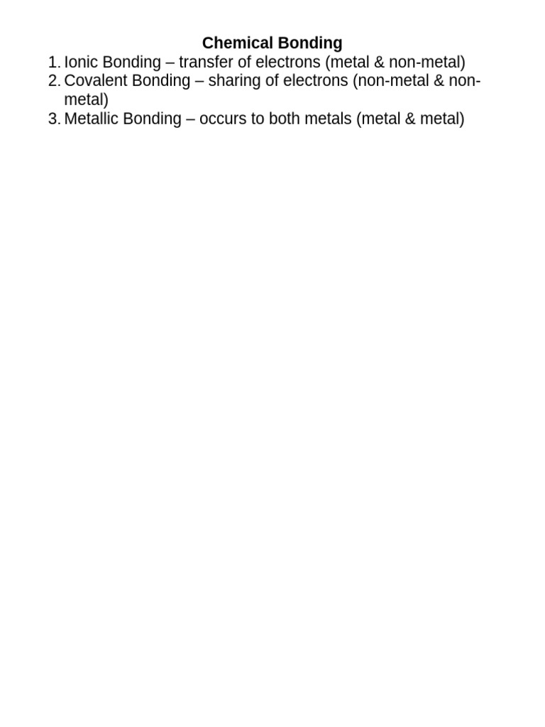 Chemistry Basics: Bonding Types | PDF | Technology & Engineering