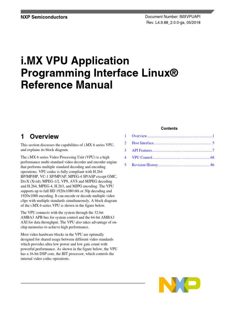 i.MX VPU Application Programming Interface Linux Reference Manual | PDF | Graphics Processing ...