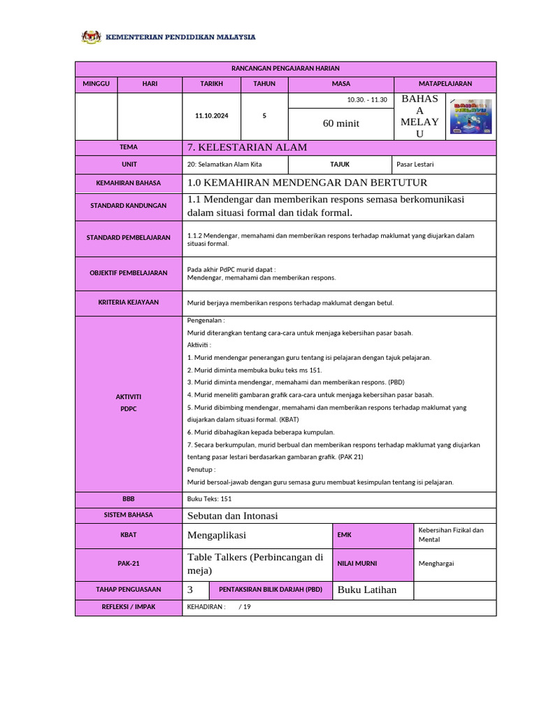 RPH BM THN 5-Unit 20 | PDF