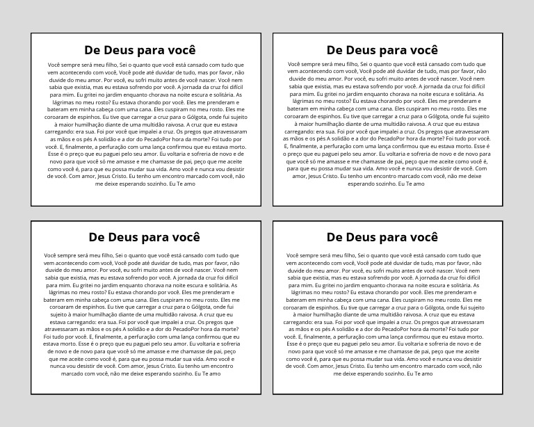 Carta de Deus para Você | PDF | Amor | Jesus