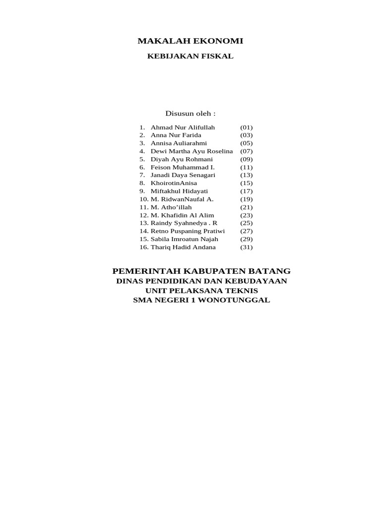 Kebijakan Fiskal | PDF