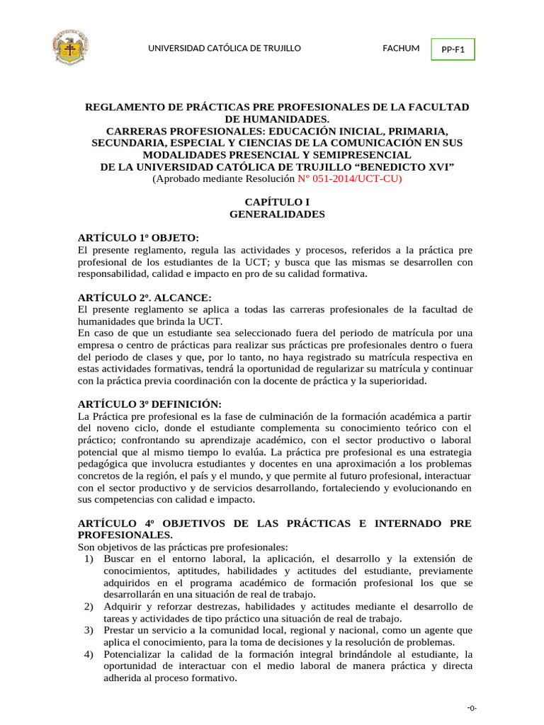 Reglamento Practica - Fachum | PDF | Crédito del curso
