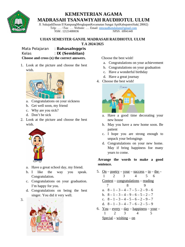 Soal Bahasa Inggris Kls III | PDF | Nutrition Facts Label | Foods