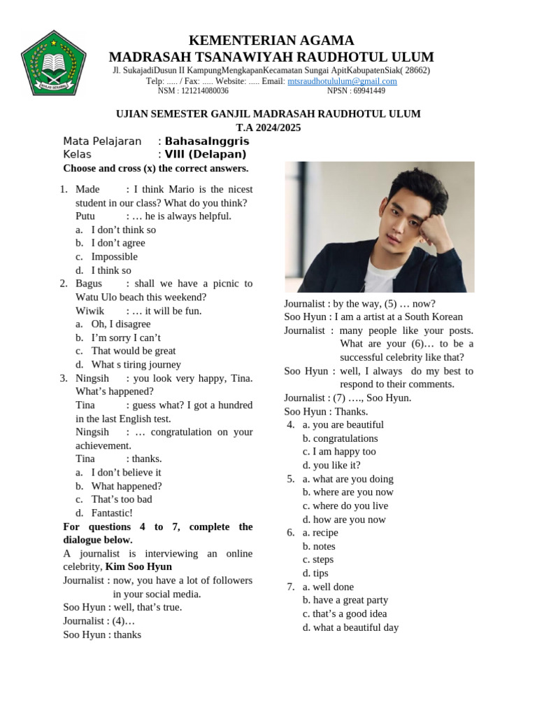 Soal Bahasa Inggris Kls II | PDF