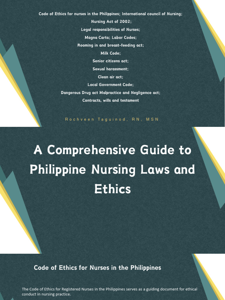 Philippine Nursing Laws & Ethics Guide | PDF | Self-Improvement