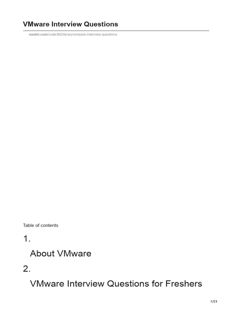 VMware Interview Questions | PDF | Virtualization | Virtual Machine
