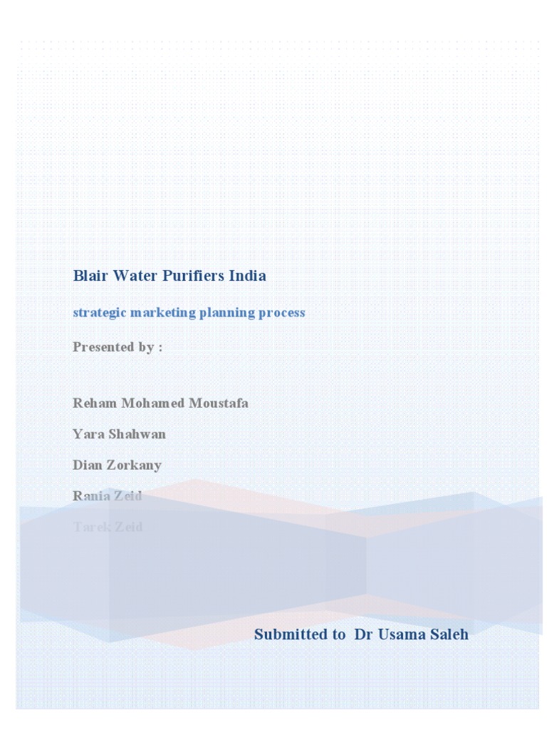 Strategic Marketing for Blair Purifiers | PDF | Strategic Management ...