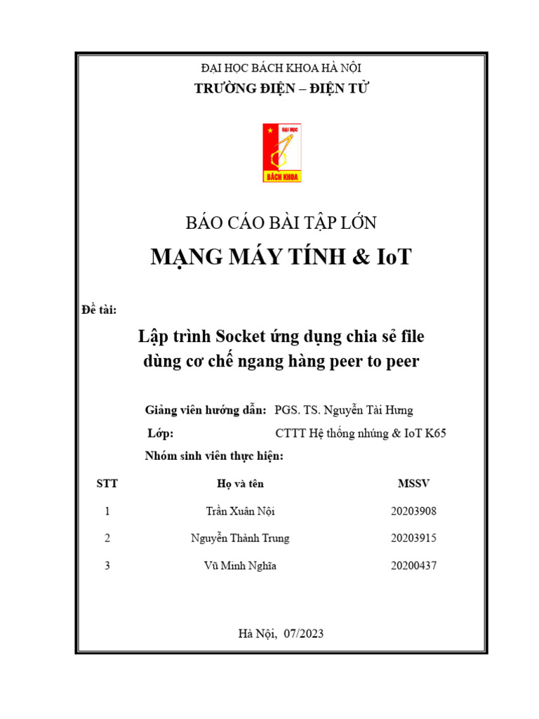 Báo Cáo M NG Máy Tính Và IoT | PDF